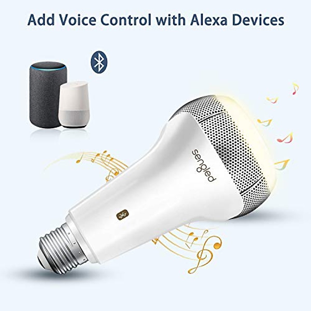 Sengled Solo Bluetooth JBL Speaker Light Bulb Dual Channel Dimmable LED Light Bulb App Controlled 45W Equivalent E26 Smart Timing Music Bulb, Compatible with Alexa via Bluetooth Connection