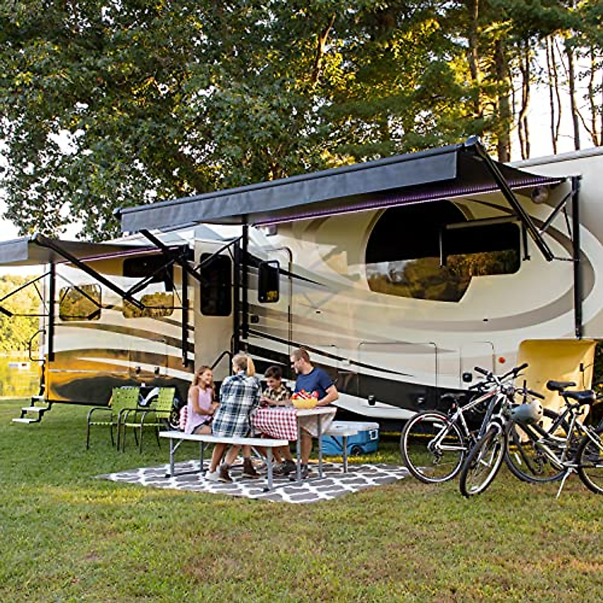 Solera 12V Smart Arm 69" Awning Hardware Kit for 5th Wheels, RVs, Travel Trailers, Power Extend and Retract, Safety Lock Button, Weatherproof - 759517