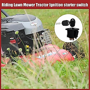 H-Jun Ignition Switch 3 Position with Key for Cub Cadet, MTD, Troy-Bilt, Husqvarna, Craftsman, Delta, JD Riding Lawn Mower, 725-04228, 925-04228