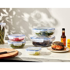 Superio Square Sealed Containers For Food, Set of 3 - Durable Plastic Containers With Lids, Leak Free