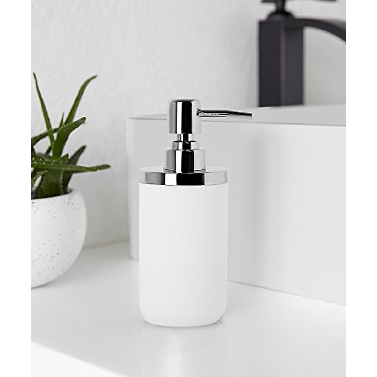 Umbra Junip Hand Soap Dispenser-Modern Refillable Pump for Bathroom, White