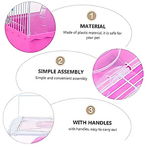 TEHAUX Hamster Starter Cage Hamster Cage Pet House Villa Cage for Small Pets Pet Supplies Transparent Pet Nest Hamster House Rosy Plastic Panel Pet Cage Pet Carrying Box Chinchilla Cage
