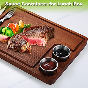 12PCS Metal Sauce Cups 2.5oz Ramekins, Stainless Steel Dipping Sauce Cups with Lids, Reusable Salad Dressing Container To Go, Sauce Containers Small Bowls for Lunch Bento Box, Party Picnic Travel