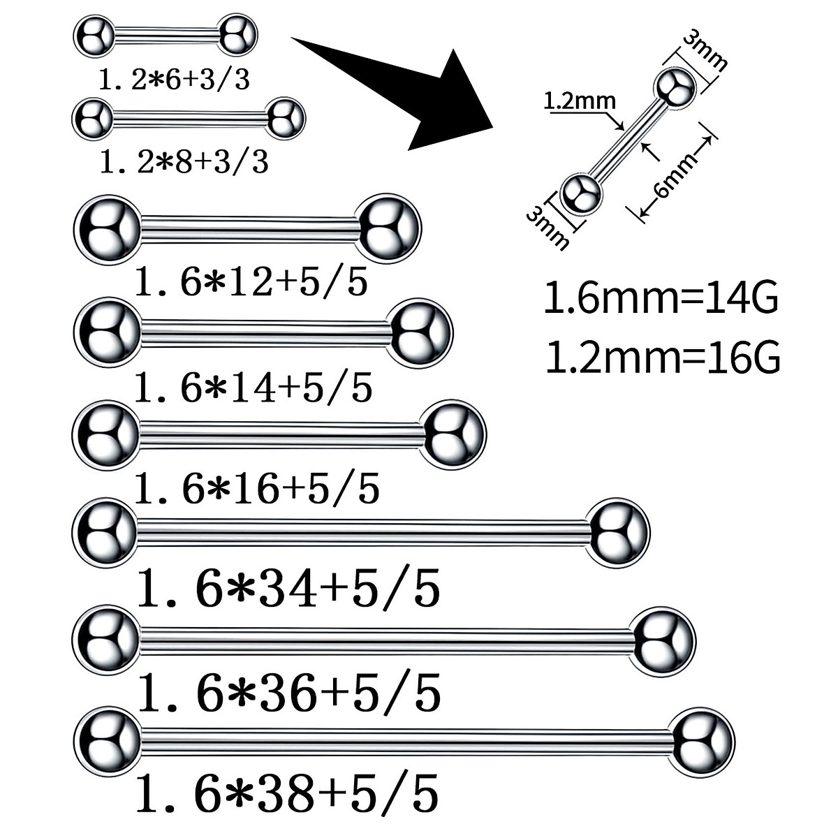 Tustrion 118PCS Piercing Kit for All Body Piercings Stainless Steel Piercing Jewelry 14G 16G Jewelry for Ear Cartilage Tragus Nose Septum Lip Nipple Piercing Tools