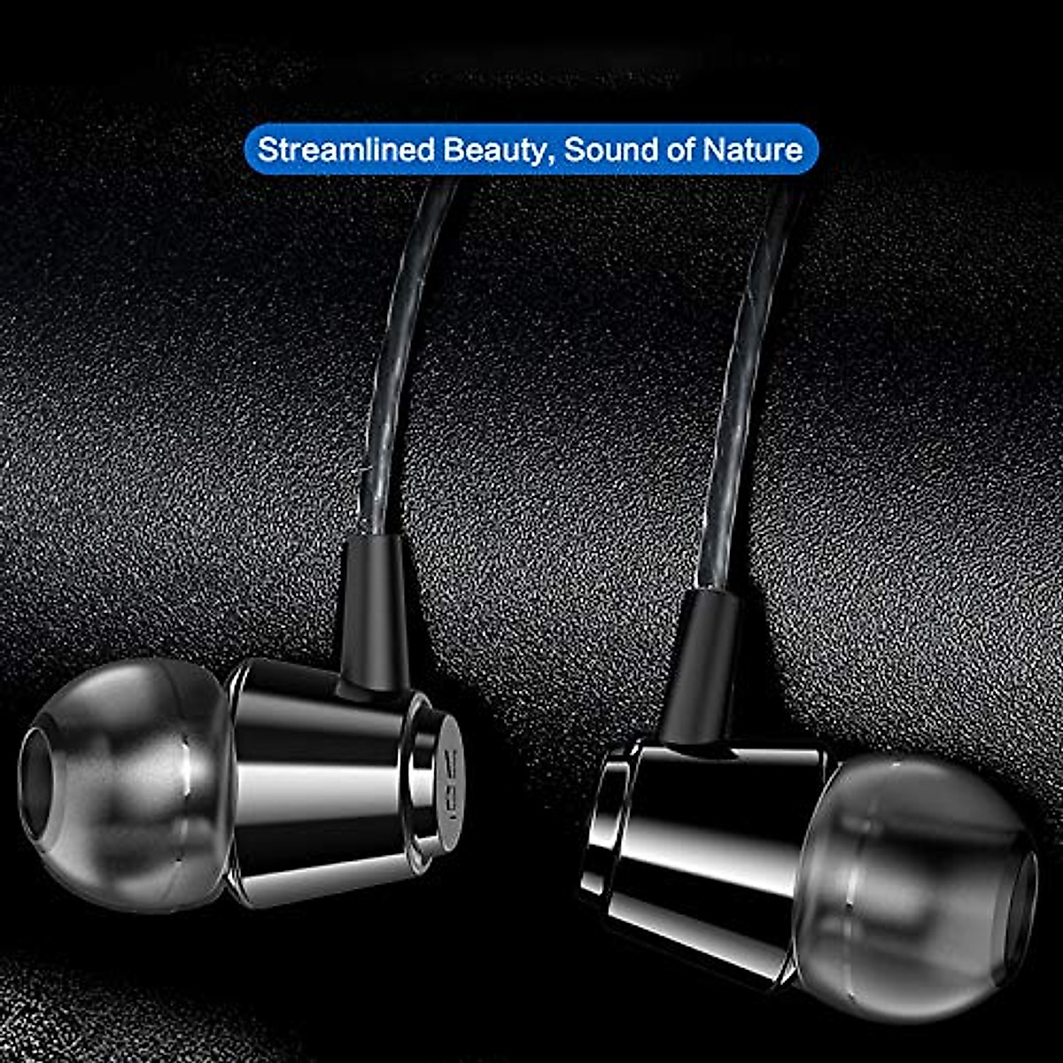 OceanTek Wired Earbuds in Ear Earphones 3.5 mm Comfortable Clear Sound Headphones for Sports Gym Running Compatible with Samsung & Apple Phones, Android Phones, Laptops, Black