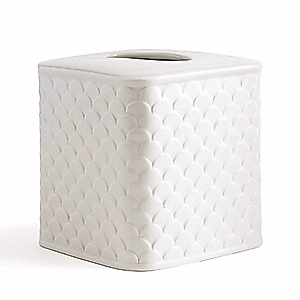 Kassatex Tissue Holder, Scala Bath Accessories | Embossed Porcelain