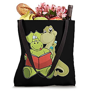 Dinosaur Gift Kids Book Reading Library School Triceratops Tote Bag