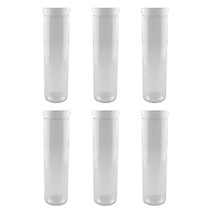 JCBIZ 6pcs 55x200mm Transparent Plastic Bottles Clear Can with Aluminium Lids for Liquids, Beads, Pins and Small Items