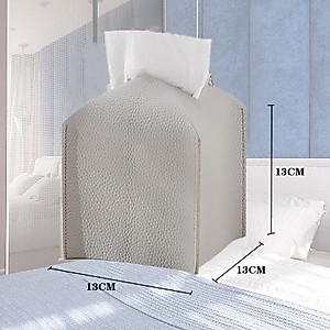 Tissue Box Cover Holder, Square with Bottom Belt PU Leather Decorative Organizer for Tabletop, Bathroom,Office (Color : Brown)