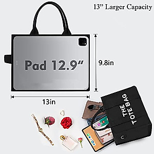 ZUANYETD The Tote Bag for Women,Canvas Tote Bag Travel Tote Crossbody Shoulder Bag for Work Shopping Date and Vacation (black)