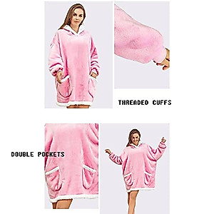 GIVDDAE Oversized Wearable Blanket Hoodie Wearable Blanket Sweatshirt for Women and Men Purple