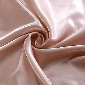 Light Pink Silk Like Satin Bedding Set Full Women Girls Duvet Cover Set Luxury Soft Comforter Cover Adults Bedroom Decor Chic Luxurious Silky Bedspread Cover Zipper (1 Duvet Cover + 2 Pillow Case)