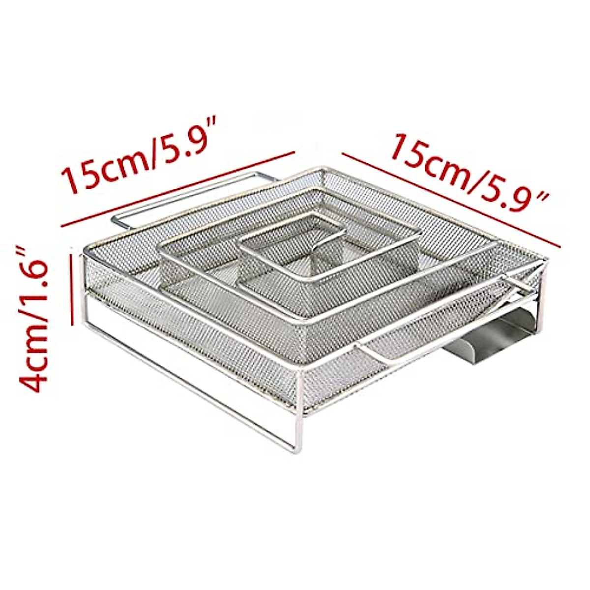 Cold Smoke Generator, Pellet Smoker Tray Box for BBQ Grill 5.9 x 5.9 Inch, Ideal for Smoking Cheese, Fish, Pork, Salmon, Stainless Steel Grill Cooking Tools Accessories (Square), 5.9*5.9in