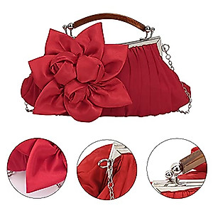 Goclothod Evening Bags for Women Cute Floral Clutch Purse Party Chain Handbag