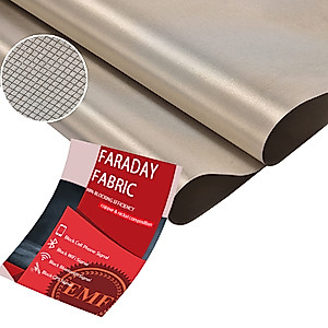 Faraday Fabric-EMI RFID Shielding-Block WiFi/RF Anti-Radiation Military Grade and Radiation Protection Nickel Copper Fabric, RFID Blocking Material 36"x44" inch