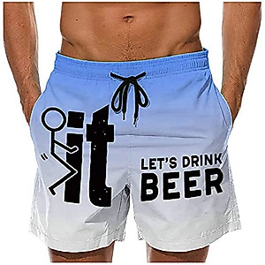CofeeMO Bravetoshop Mens Swim Trunks Quick Dry Beach Shorts Printed Swimwear Bathing Suits Summer Party Gift (A-Blue,S)