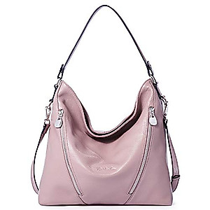 BOSTANTEN Women Leather Handbag Designer Ladies Hobo Purses Shoulder Bags Pink