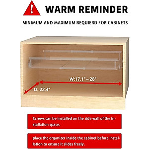 GEDLIRE Expandable Pull Out Cabinet Organizer, Heavy Duty Slide Out Pantry Storage Shelves, Sliding Drawer Organizer Rack for Kitchen Cabinets, Under Sink, Home, 17.1"-28" W x 22.4" D