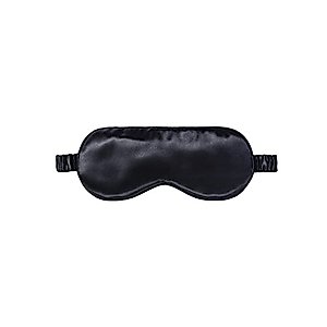 Slip Silk Sleep Mask, Black (One Size) - 100% Pure Mulberry 22 Momme Silk Eye Mask - Comfortable Sleeping Mask with Elastic Band + Pure Silk Filler and Internal Liner
