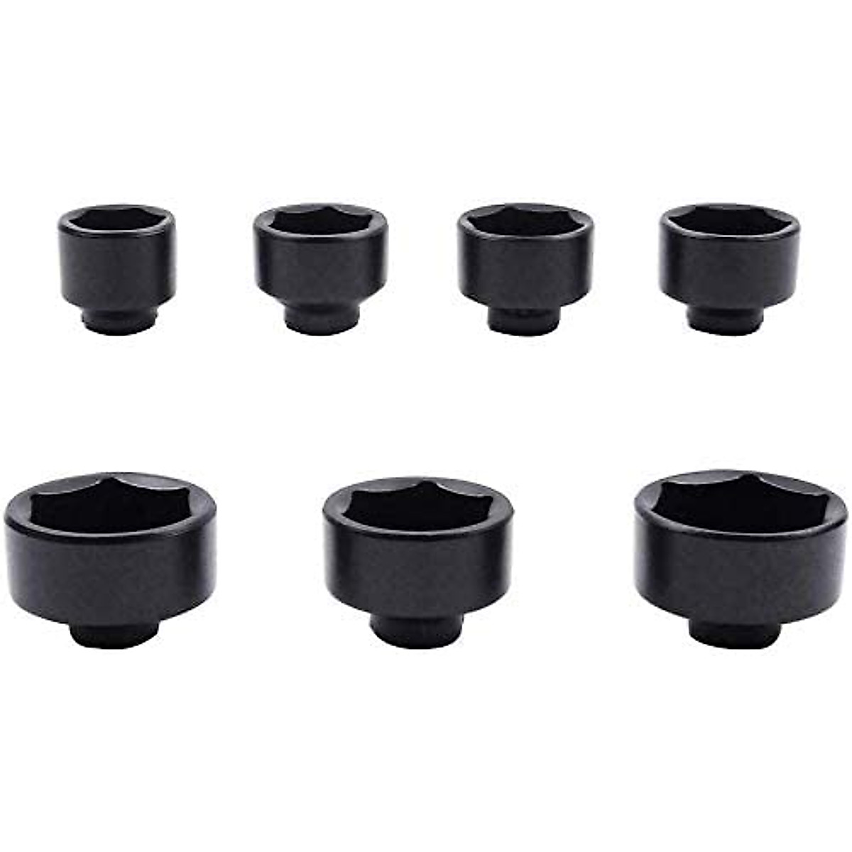 iBetter 7-Piece Oil Filter Wrench Set, Black, Aluminum, 24mm-38mm