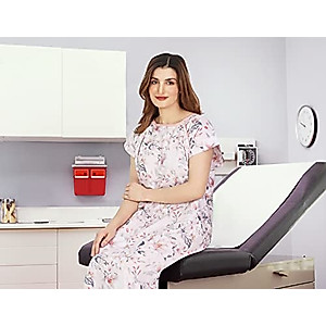 NY Threads Hospital Gown, Soft and Stylish Patient Gown (Small-Medium, White Rose - Pink)