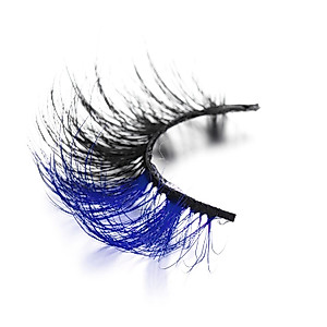 gootrades 2023 5 Pairs Colored False Eyelashes Pack, 3D Fluffy Faux Mink Color Eye Lashes Strip Wipsy Multicolored Two-Toned Fake Lashes for Daily Christmas Cosplay, Red/Pink/Blue/Green/Purple Lashes on the End