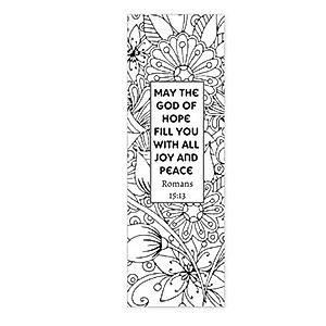Christian Coloring Bookmarks - Bible Verse Color Your Own Book Marks - Anti Stress - Art Therapy - Adult Coloring - 100 Bulk Pack All The Same Design - Great for Large Groups - Women's Ministry