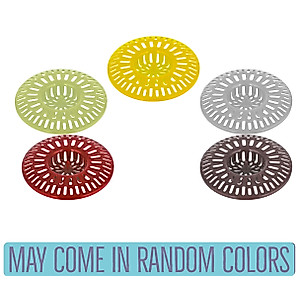 Shower Plastic Basket Hair Trap - Pack of 3 - Bathtub Drain Catcher - Hole Guard for Bathroom Sink