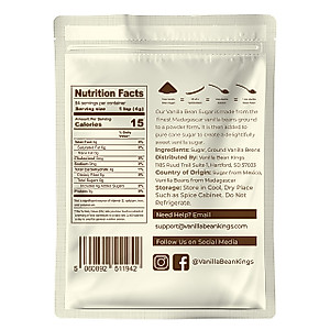 Pure Vanilla Bean Sugar - Made with Real Madagascar Pods & Pure Cane Sugar - For Cooking, Baking, & Additional Flavoring - A Sweet Substitute for Extract, Paste & Beans - 12 Oz