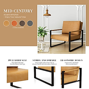 DKLGG Fabric Accent Chairs for Living Room Armchair Single Sofa Chair for Bedroom with Extra-Large Ergonomic Cushion Sturdy Metal Frame Anti-Scratch Foot Mats