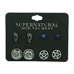 Supernatural Join The Hunt Earring Set, 4 Pack