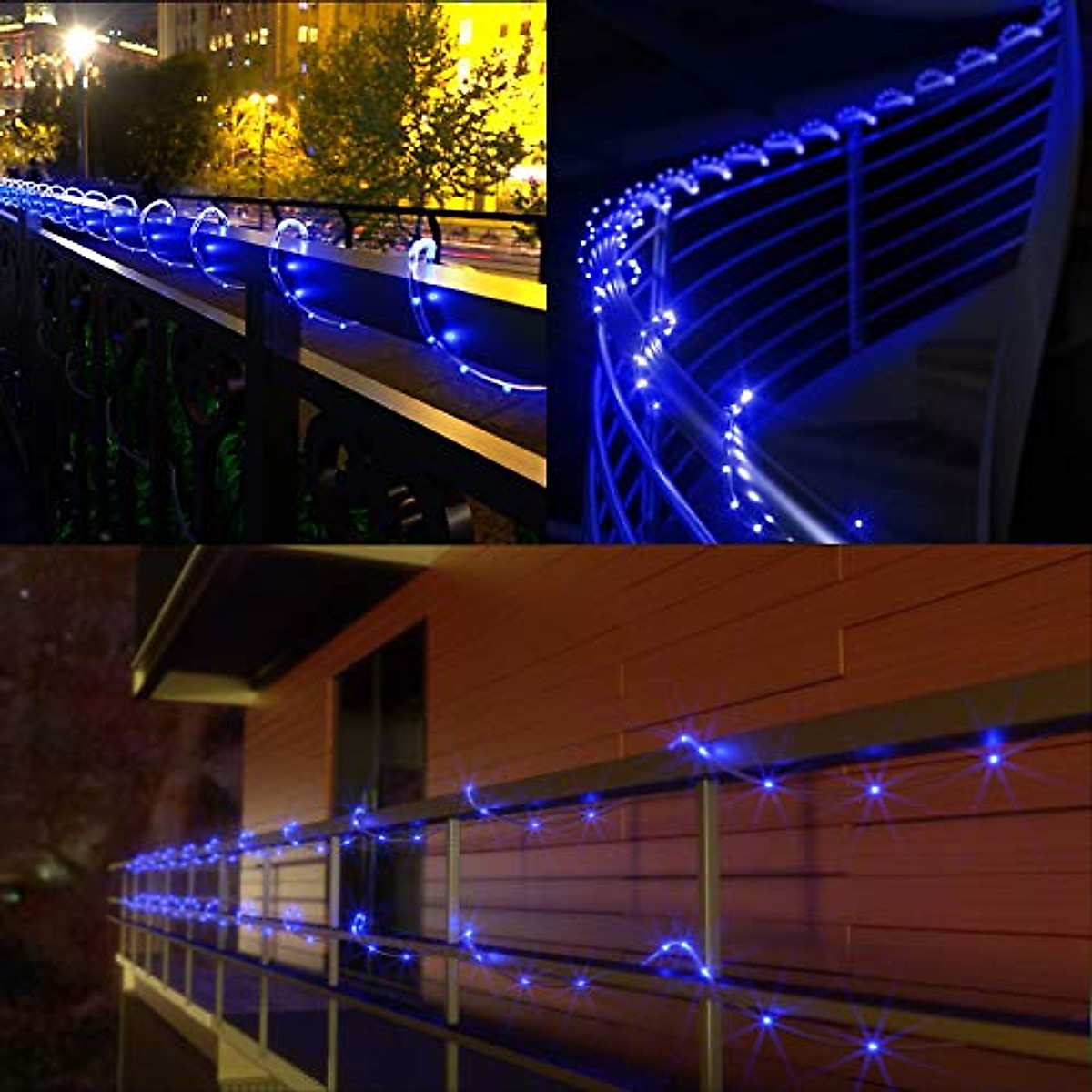 Solar Rope Lights Outdoor Waterproof Led - 40FT 100 LED Tube Light 8 Modes Waterproof Flexible Solar Fairy Rope Lights String for Garden Patio Fence Balcony Camping Party Tree Decoration Lighting