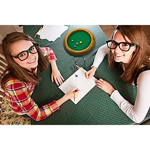 Wiz Dice 12-inch Felt-Lined Wooden Dice Trays (Round)