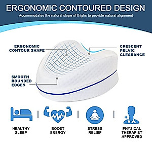 GLORSIGN Knee & Leg Pillows Foam Support Pillow for Sleeping for Back Pain,Leg Pillow for Sleeping On Side, Memory Foam Cushion Knee Support Pillows ,Pregnancy Pillow Removable and Washable Cover