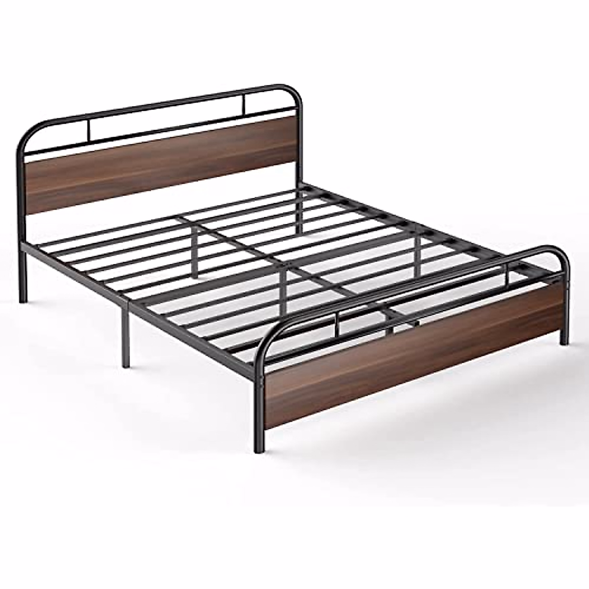 Nazhura Metal Queen Size Bed Frame Steady Platform with Engineered Wooden Headboard/Footboard (Queen)