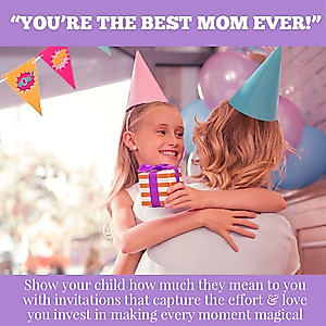 Amanda Creation Let's Par-tea Cute Animal Bubble Tea Themed Birthday Party Invitations, 20 5x7 Fill-In Cards with Twenty White Envelopes