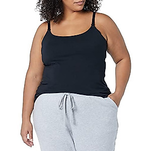 Amazon Essentials Women's Maternity Nursing Friendly Camisole, Pack of 2, Black/White, Large