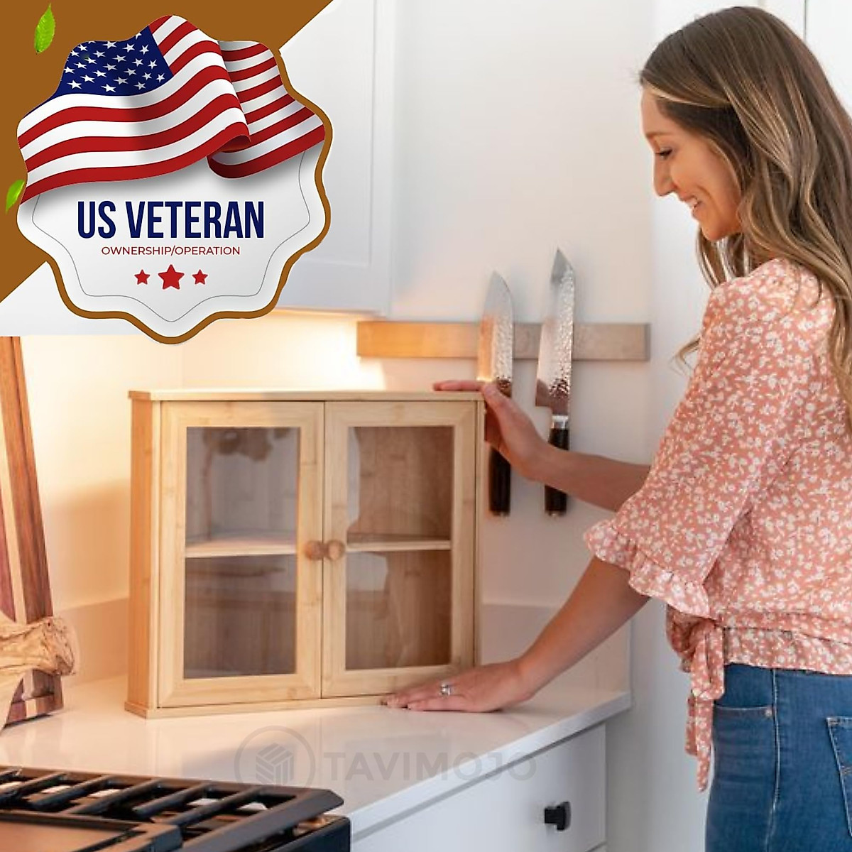 TAVIMOJO Corner Bread Box for Kitchen Countertop - Wooden Bamboo Breadbox Storage Container for Homemade Bread & Sourdough - Airtight Bread Holder Saver for Counter Shelf (Large, Double Layer)