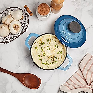 Smith & Clark 1-Quart Enameled Cast Iron Dutch Oven Pot with Lid, Blue