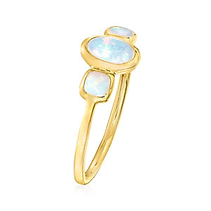 Ross-Simons Opal 3-Stone Ring in 14kt Yellow Gold. Size 5