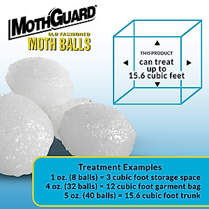 MothGuard MG53PK MG3 Old-Fashioned Cedar Scent, EPA Registered, 5Oz Box of Mothballs-Kills Moths, Carpet Beetles, Repellent Closet Clothes Protector, No Clinging Odor (3-Pack), White