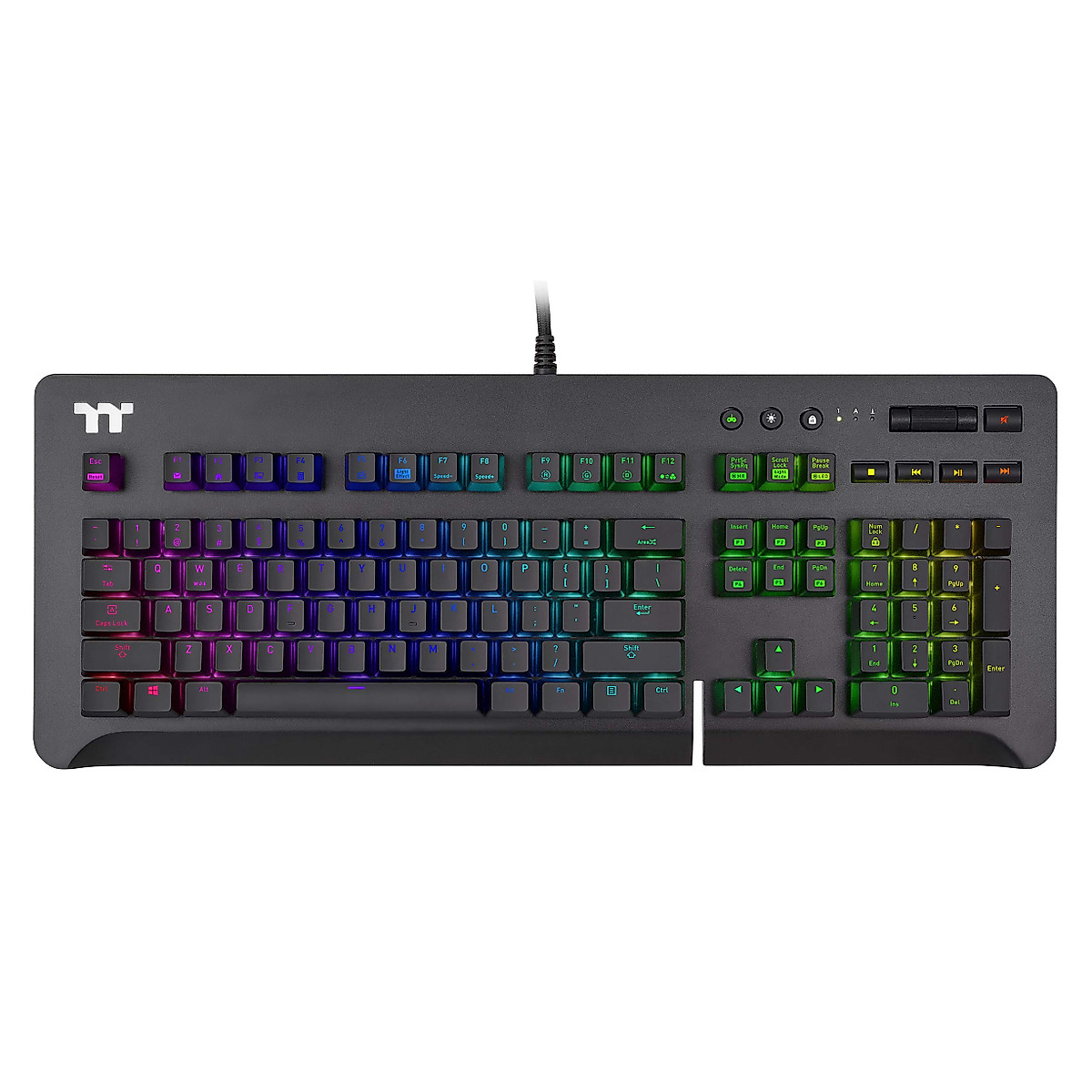 Thermaltake Level 20 GT RGB Mechanical Gaming Keyboard, Razer Green Switches, 16.8M Color RGB, Razer Chroma Compatible - GKB-LVG-RGBRUS-01