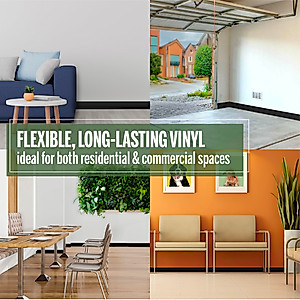 M-D Building Products 4-Inch x 60-Feet Dry Back Vinyl Wall Base, Flexible Dry Back Vinyl Trim with Toe - Easy Install Molding Trim for Floors and Baseboards, Black (73896)