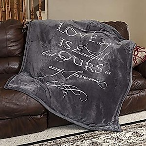 Soft Sentiments Outrageously Soft Reversible Velvet Ultra Plush Throw - 50 x 60 Inch - Love is Ours