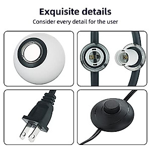 MELIFO Floor Lamp,Standing Lamp with Frosted Glass Globe,Morden Glod Tall Lamp with Foot Pedal.Mid Century Floor Lamps for Living Room,Bedroom,Office,Reading (Black)