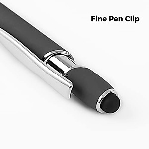 habibee Ballpoint Pen with Stylus Tip 12 Pack, 1.0 mm Black Ink Metal Pen, 2 in 1 Stylus Pen, Stylus Ballpoint Pen for Touch Screens (Mixed Color)