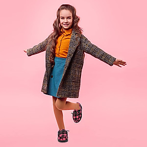 SEMARY Toddler Kids' Moccasin House Shoes with Indoor Outdoor Memory Foam Sole Protection Slipper U7GSDWLFX-D-Black-12