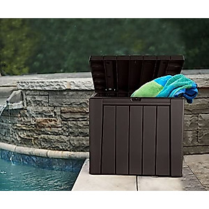 ALIDAM Deck Box Storage Box 30 Gallon Resin Outdoor Deck Box Storage Table Weatherproof Patio Deck Garden Furniture