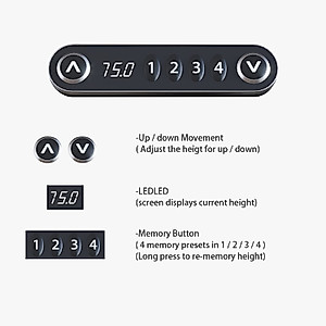 Electric Height Adjustable Standing Desk, 63 x 30inches Height Adjustable Computer Desk Sit Stand Desk Home Office Desks with Splice Board