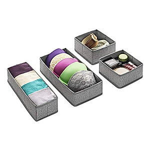 Whitmor 6283-9871 Set of 4-Crosshatch Gray Drawer Organizer